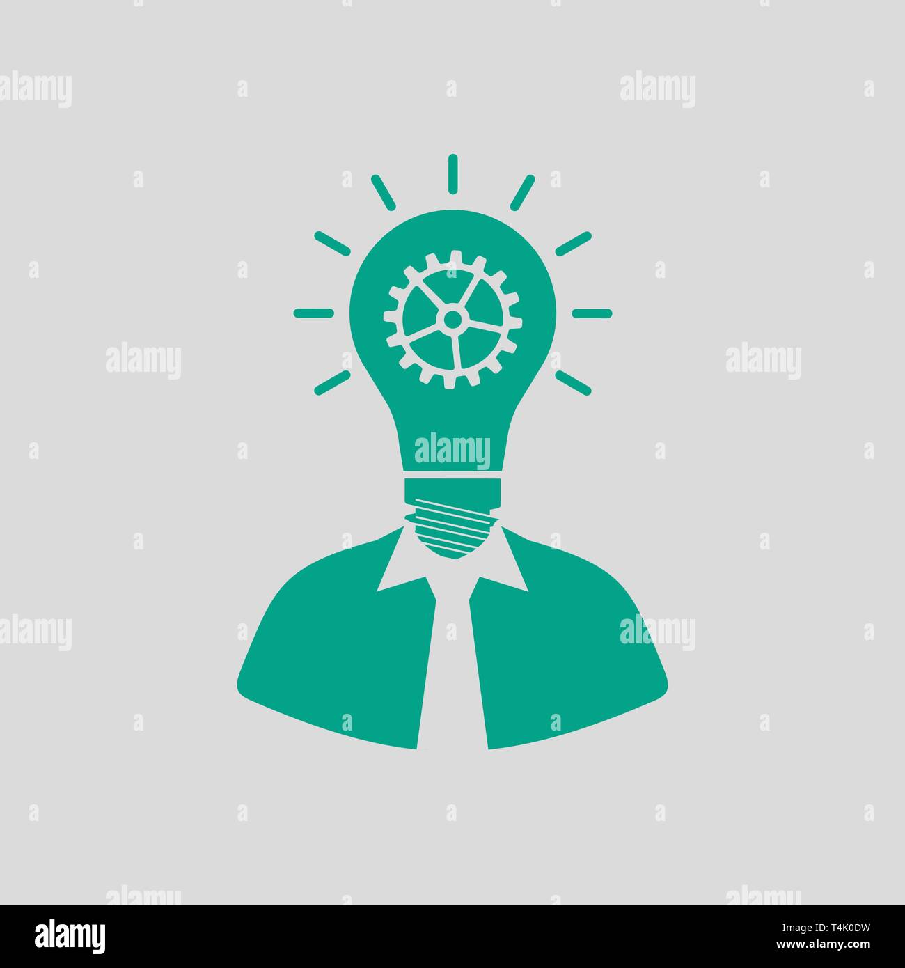 Innovation Icon. Green on Gray Background. Vector Illustration Stock ...