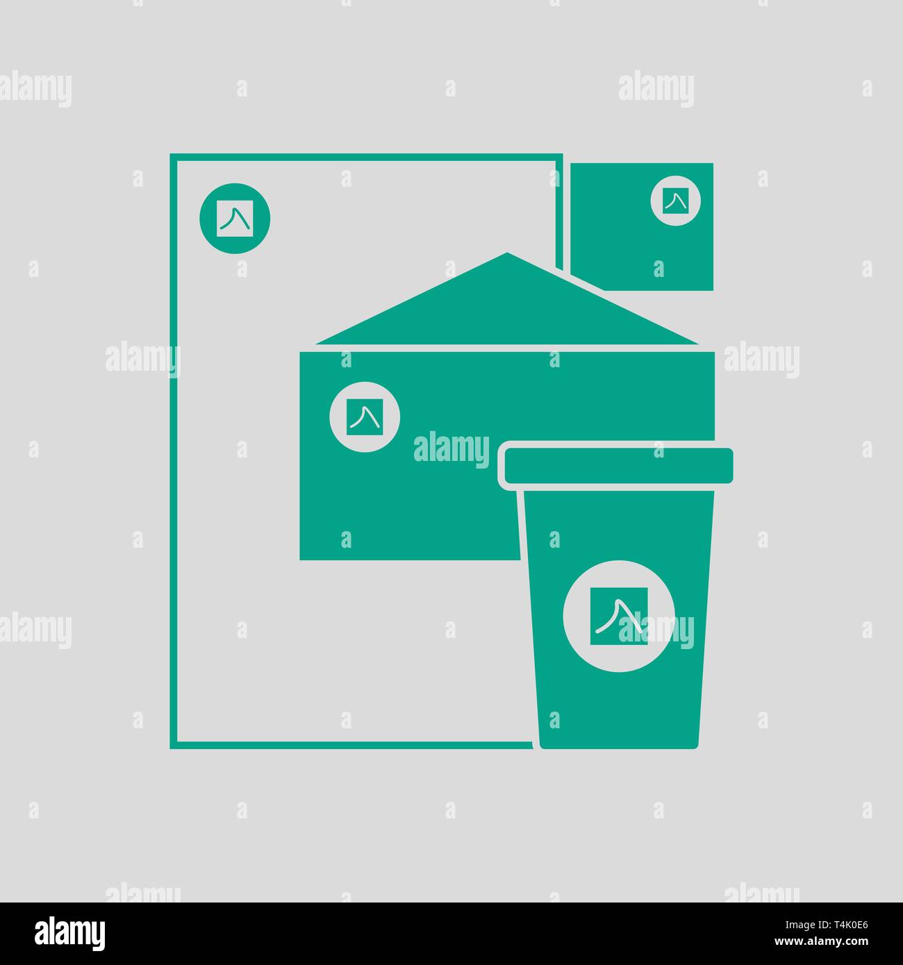 Branding Icon. Green on Gray Background. Vector Illustration Stock ...