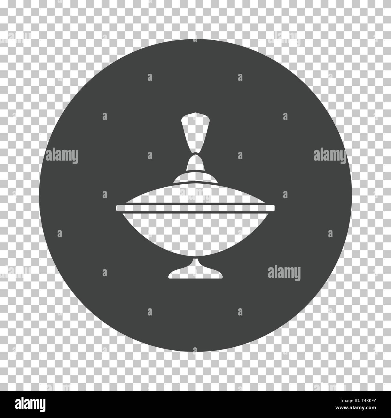 Peg-Top icon. Subtract stencil design on tranparency grid. Vector ...