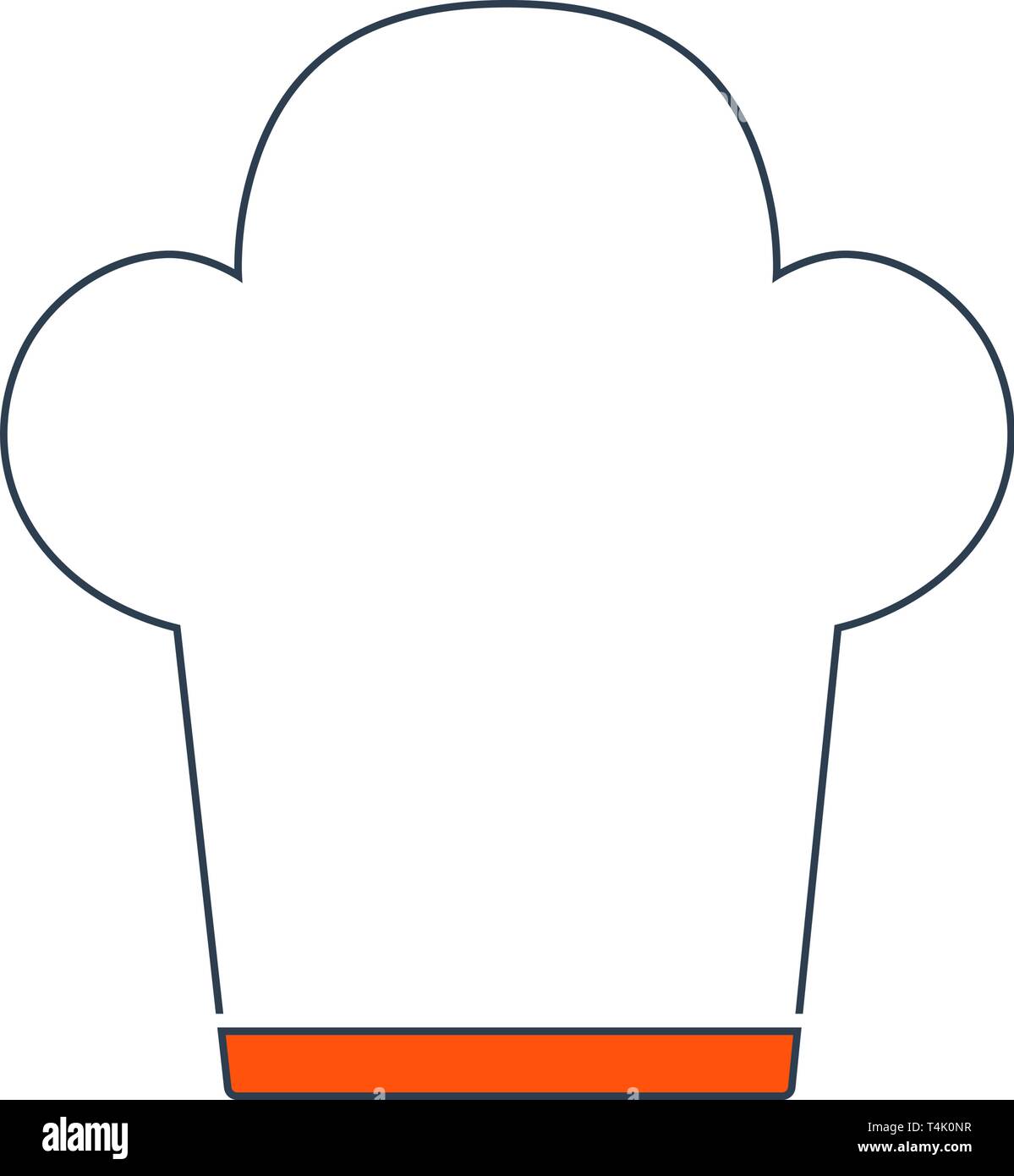 Icon Of Chief Cap. Thin Line With Red Fill Design. Vector Illustration ...