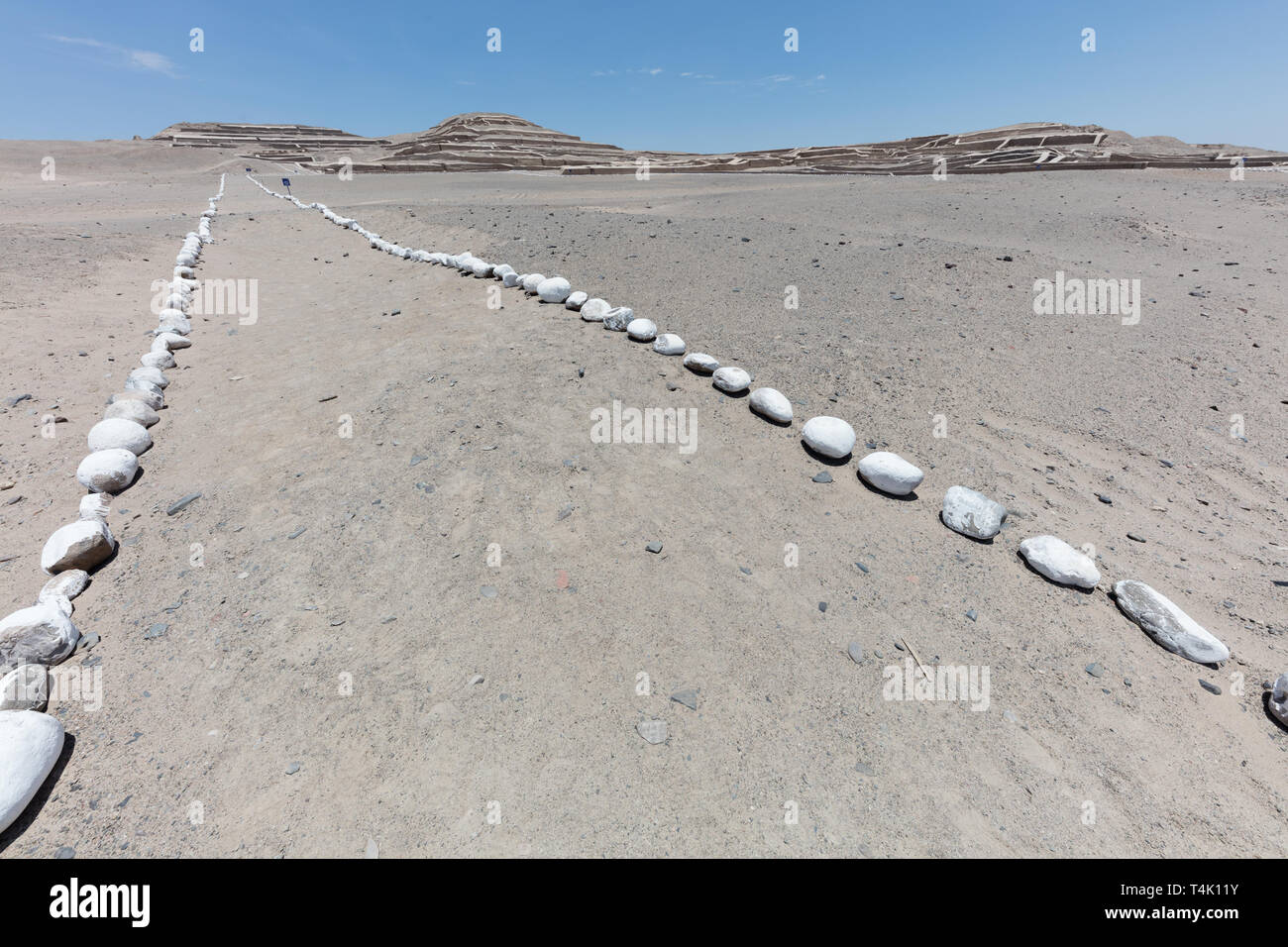 Pyramid of Cauachi, archaeological site In the Nazca region, Peru Stock ...