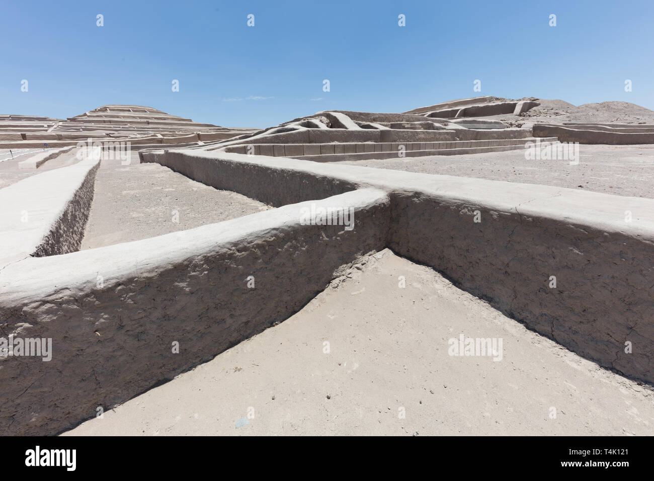 Pyramid of Cauachi, archaeological site In the Nazca region, Peru Stock ...
