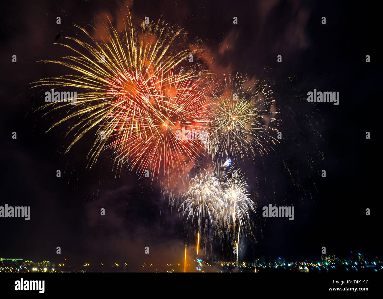 Tet Holiday Fireworks in Ho Chi Minh City Stock Photo - Alamy