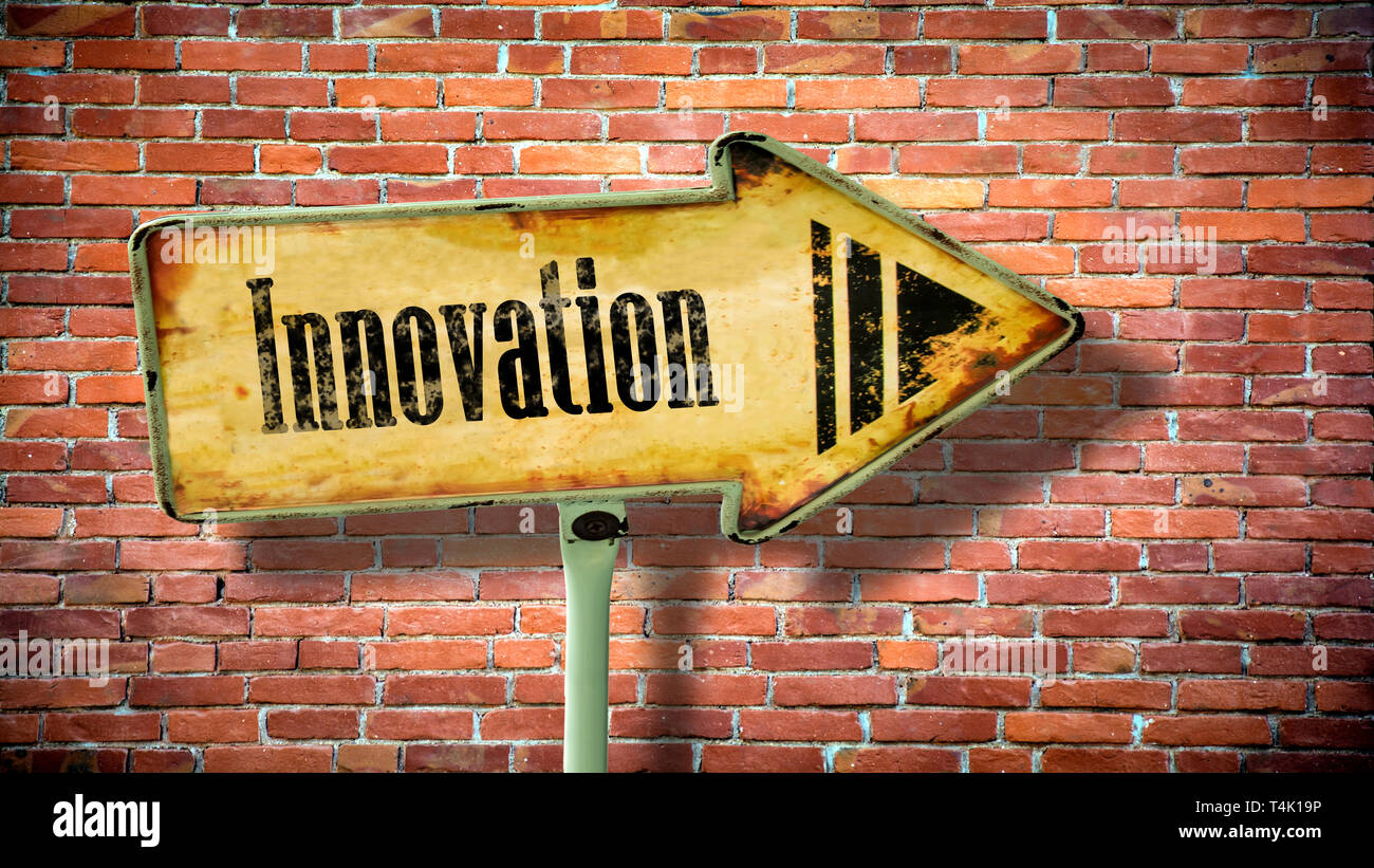 Street Sign to Innovation Stock Photo - Alamy