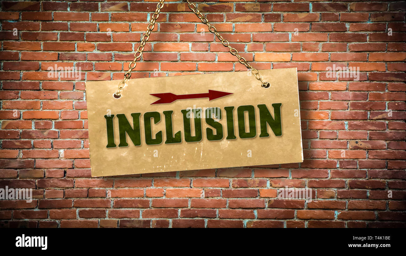 Street Sign to Inclusion Stock Photo - Alamy