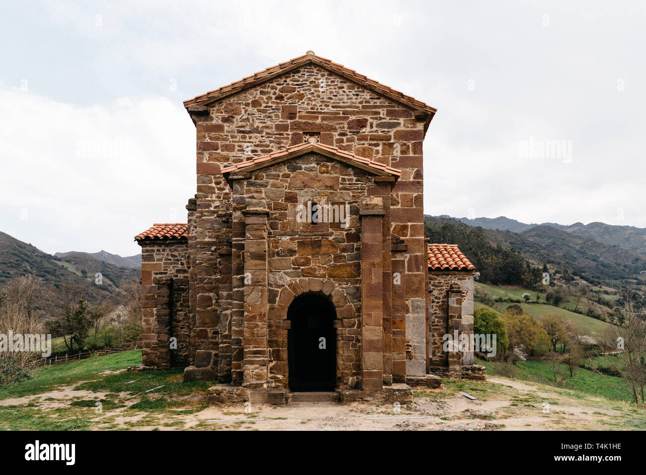 Exterior view of St Christine of Lena church at spring. Santa Cristina ...