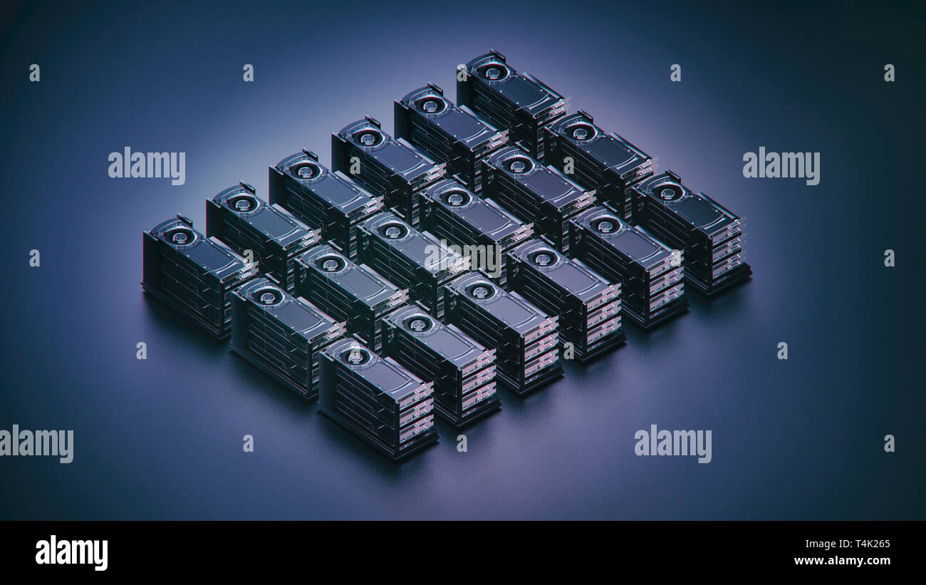 GPU-Farm Illustrative Images Stock Photo - Alamy