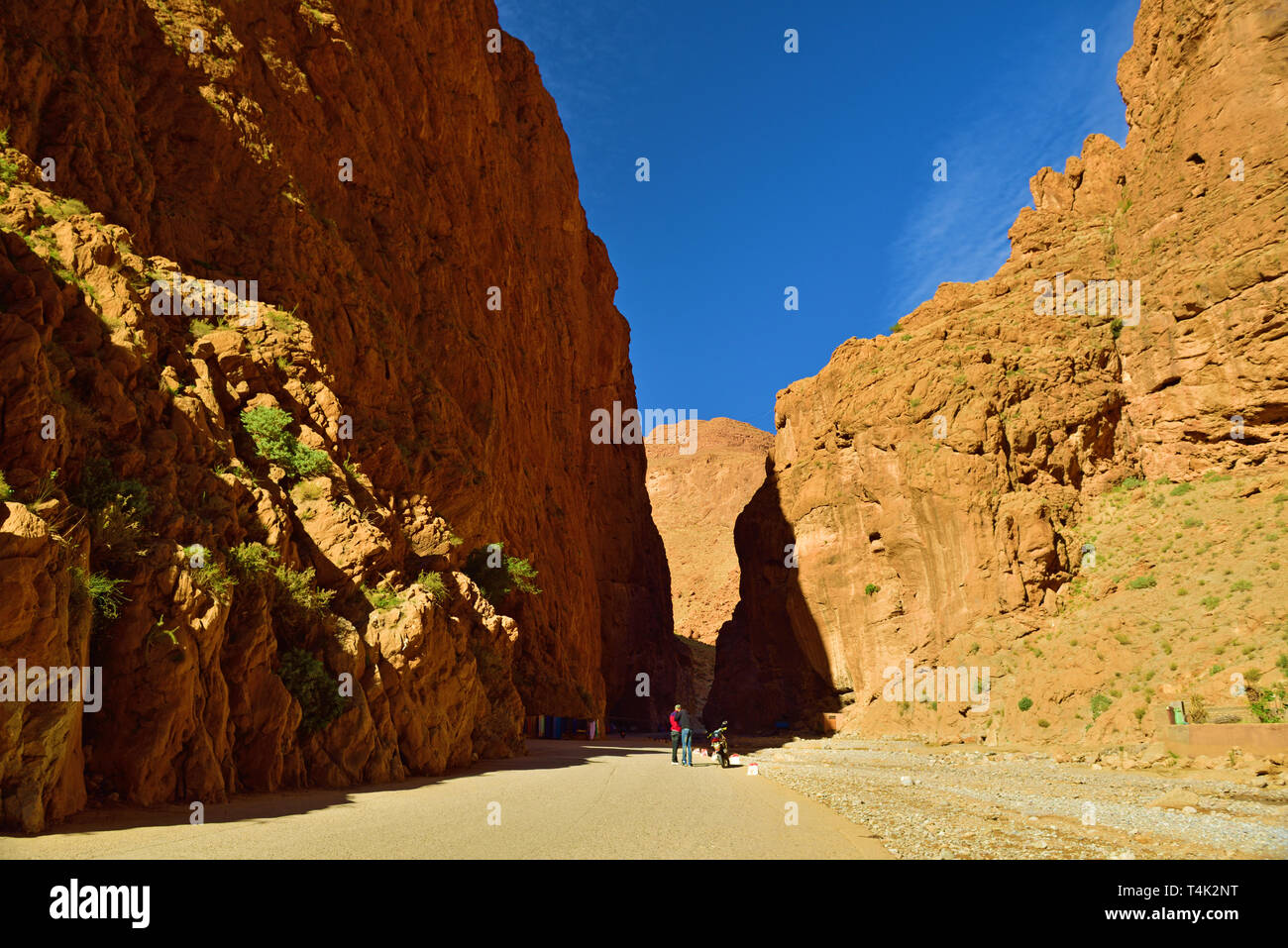 The massive fault dividing the High Atlas mountains; Todra Gorge- the ...