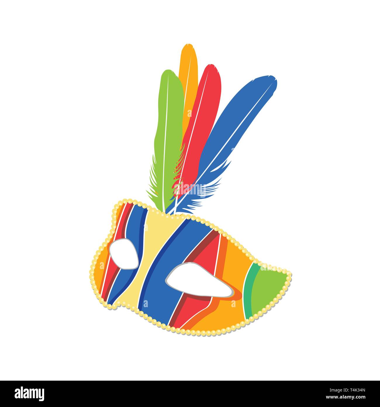 Colorful carnival mask with feathers Stock Vector Image & Art - Alamy
