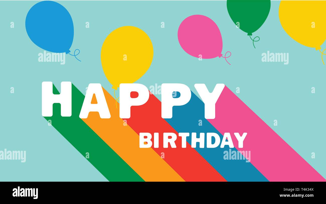 Happy birthday greeting card, banner design with balloons Stock Vector ...