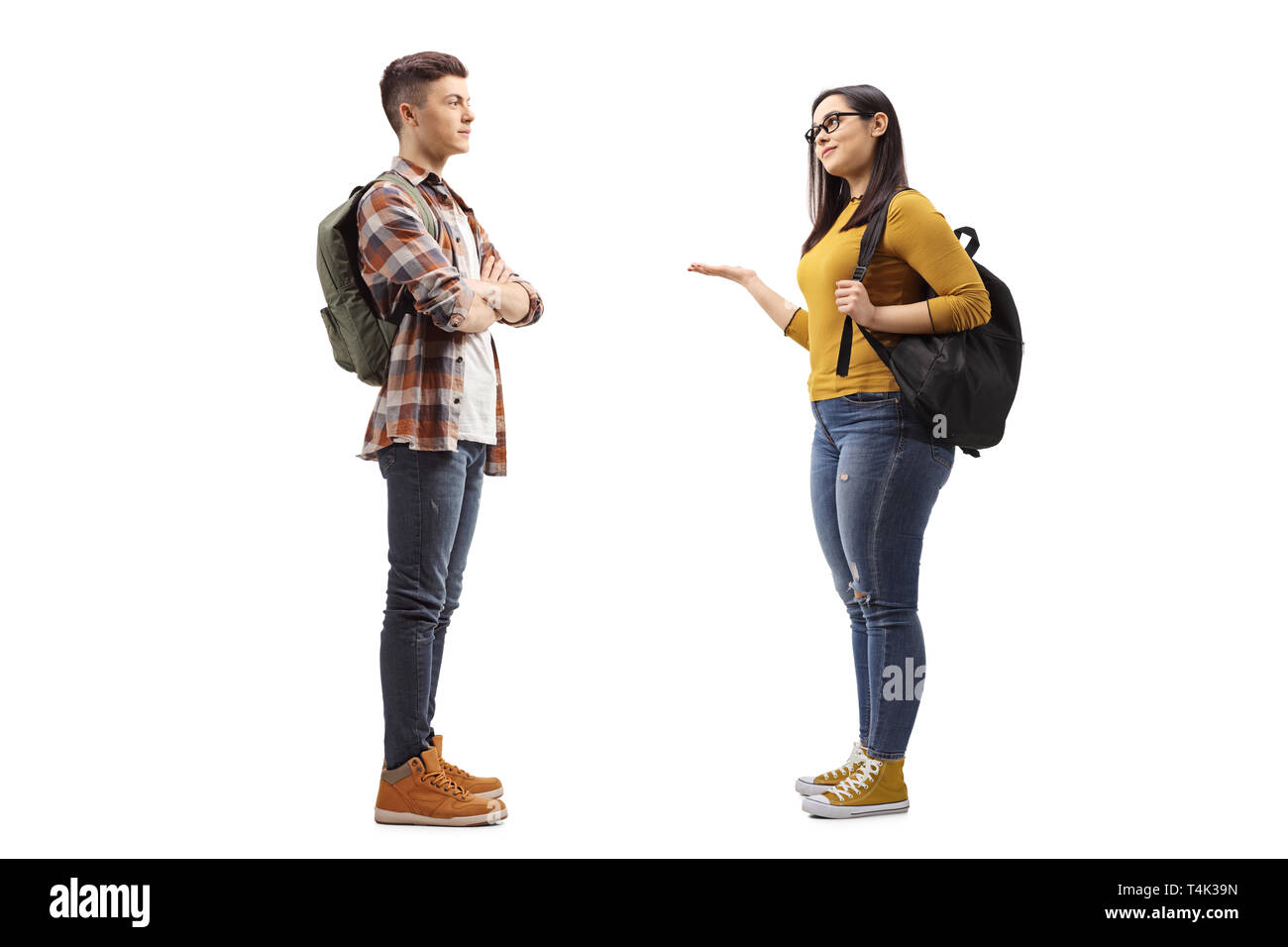 Teen male female talk hi-res stock photography and images - Alamy