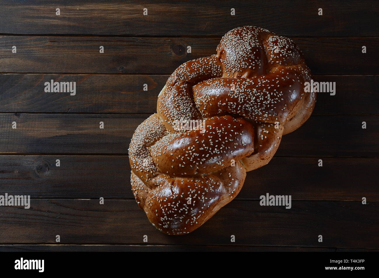 Homemade challah bread with sesame seeds. Jewish traditional bread for ...