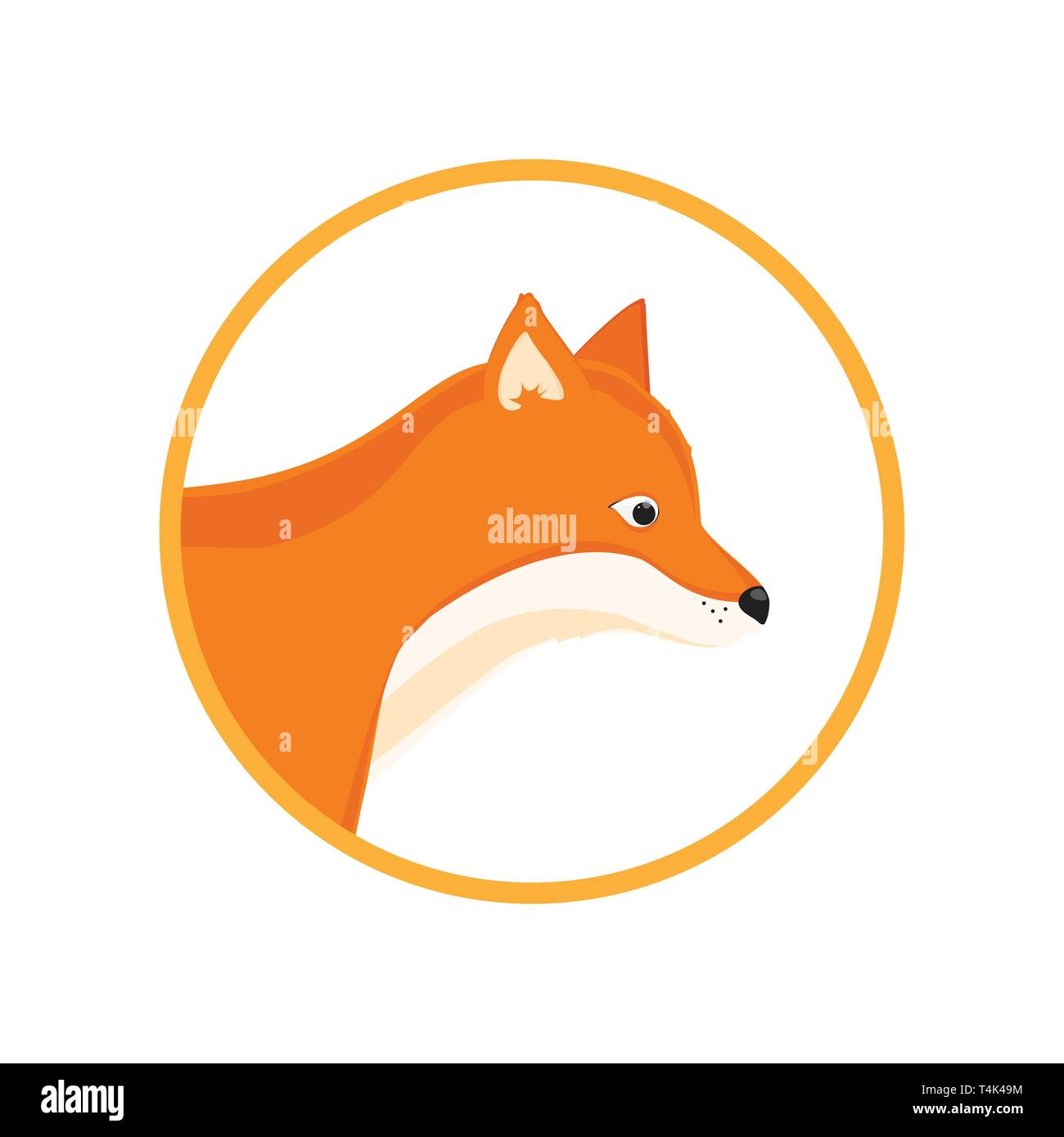 Forest animals. Cute red fox round icon Stock Vector Image & Art - Alamy