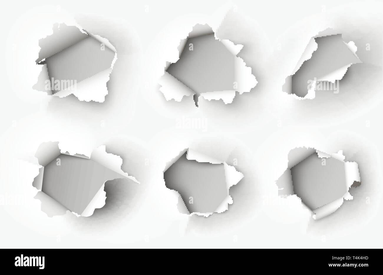 Holes torn in paper on white background Stock Vector Image & Art - Alamy