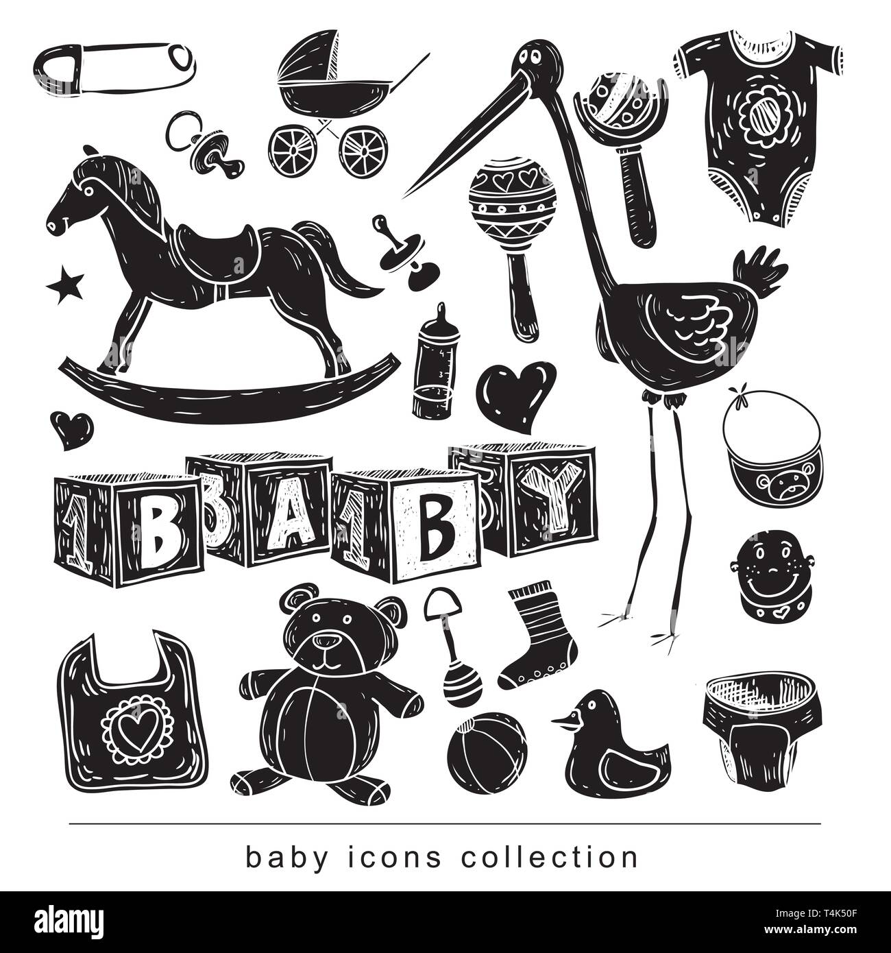 Baby rocking bed Stock Vector Images - Alamy