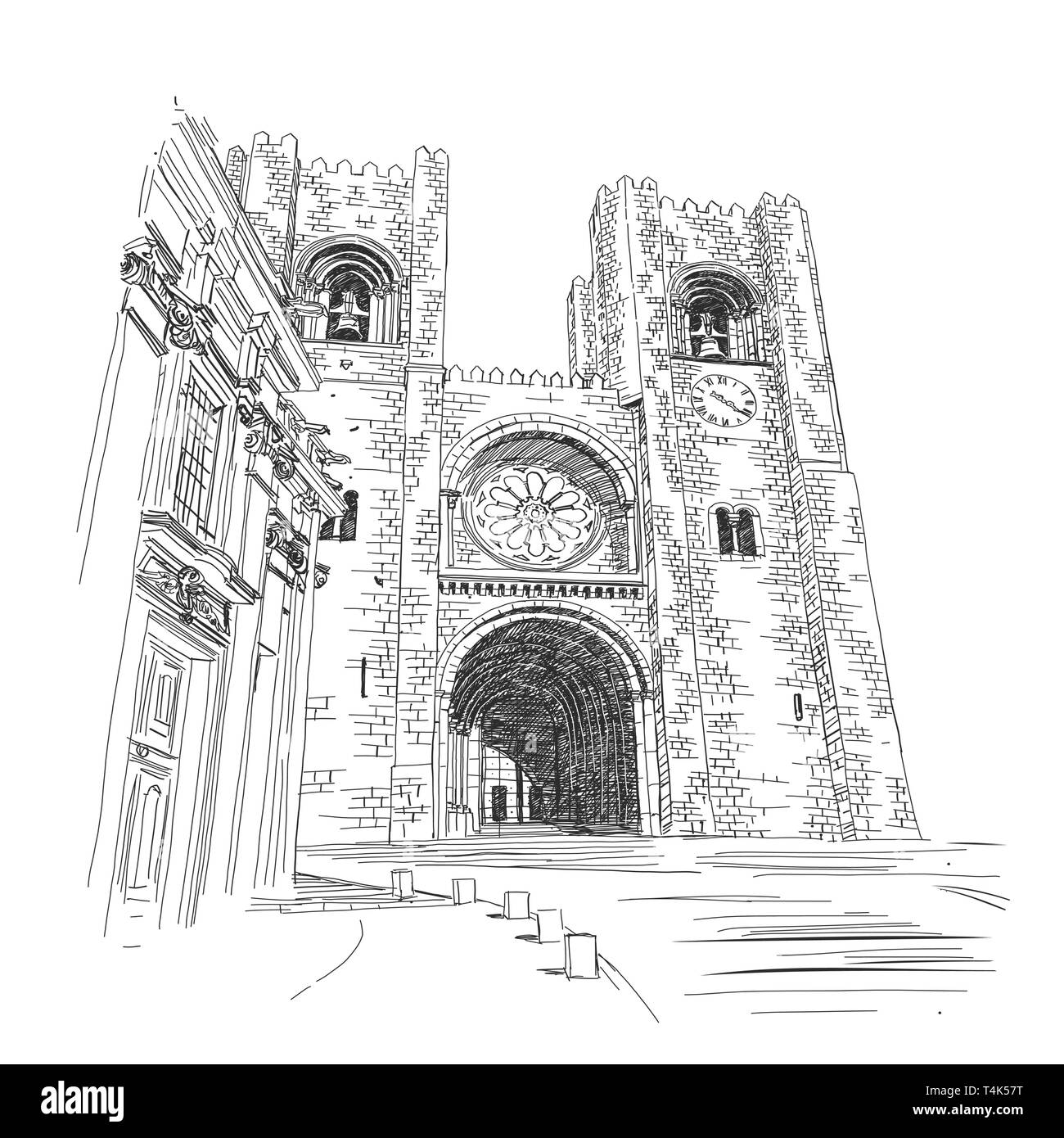 Lisbon line drawing hi-res stock photography and images - Alamy