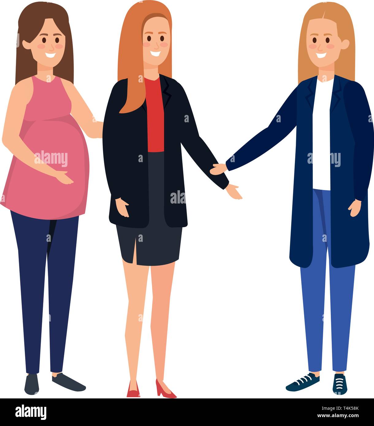 group people with pregnancy woman Stock Vector Image & Art - Alamy