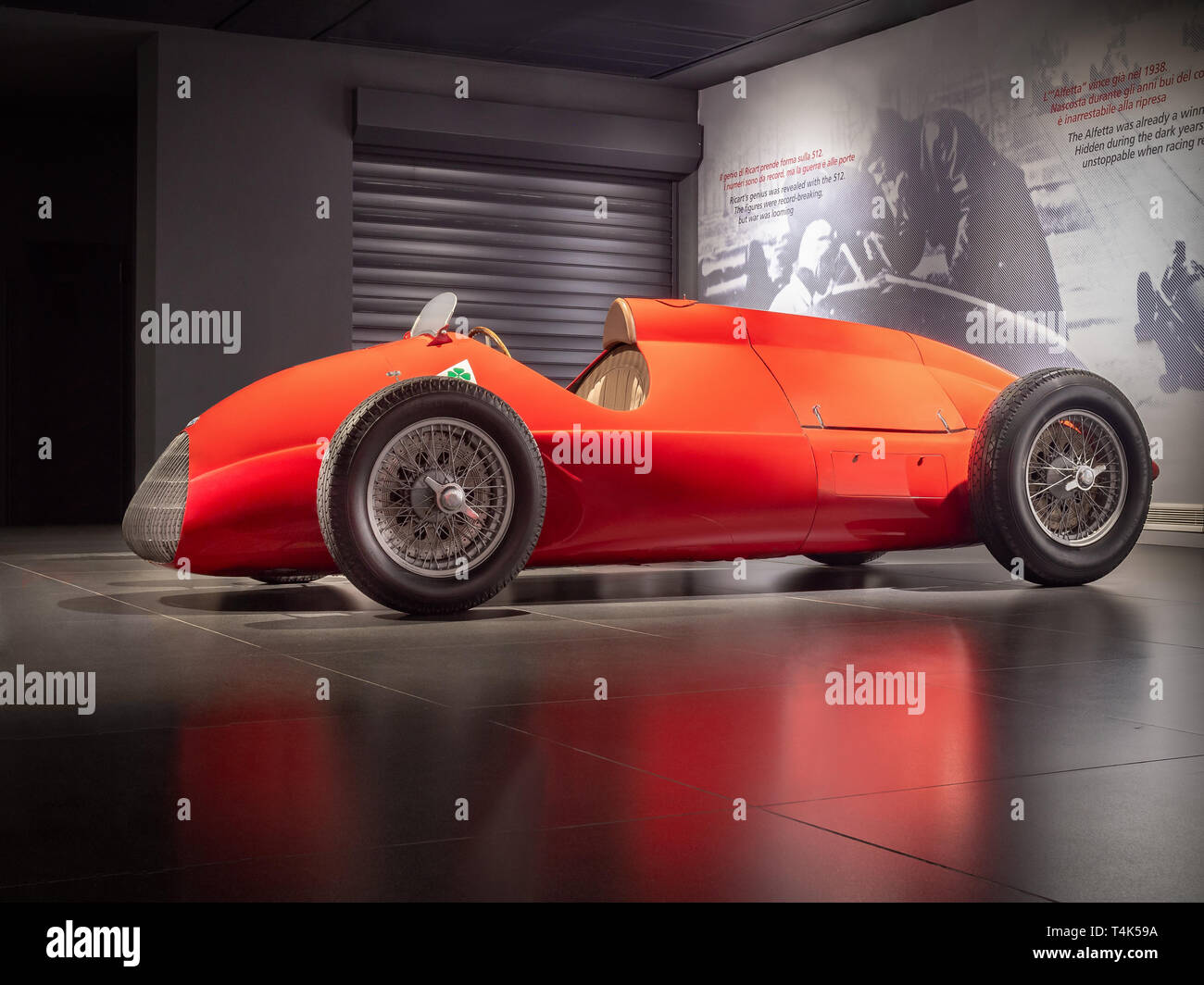 ARESE, ITALY-FEBRUARY 13, 2019: 1940 Alfa Romeo GP TIPO 512 in the Alfa ...