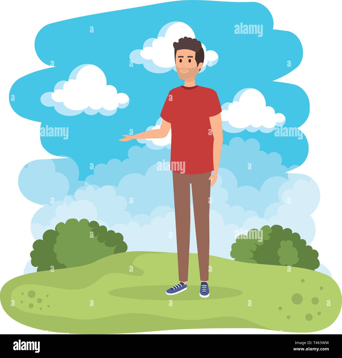 young man in the landscape character Stock Vector Image & Art - Alamy