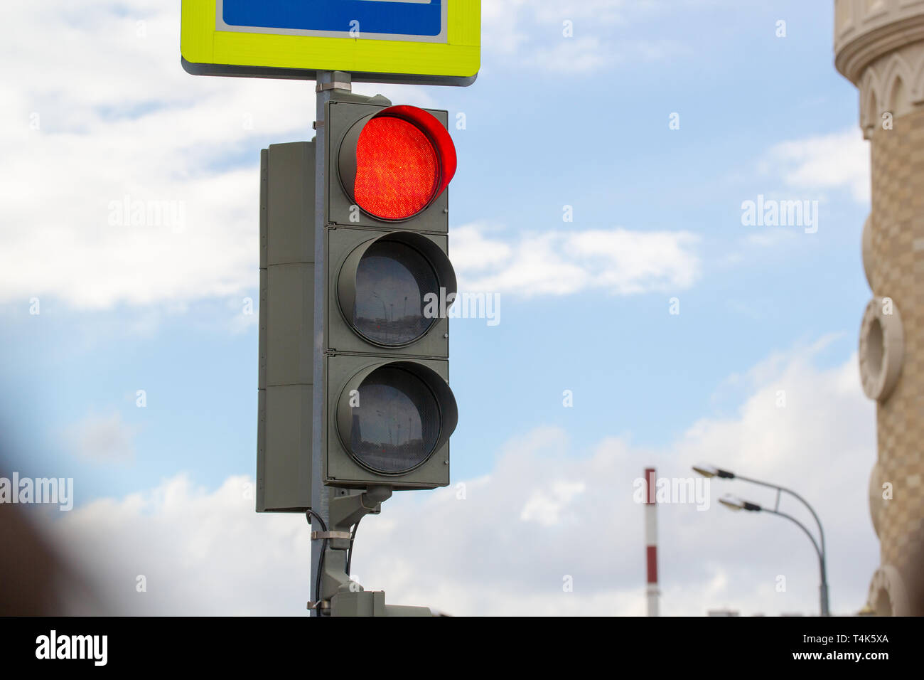 Red traffic light in the city street Stock Photo - Alamy