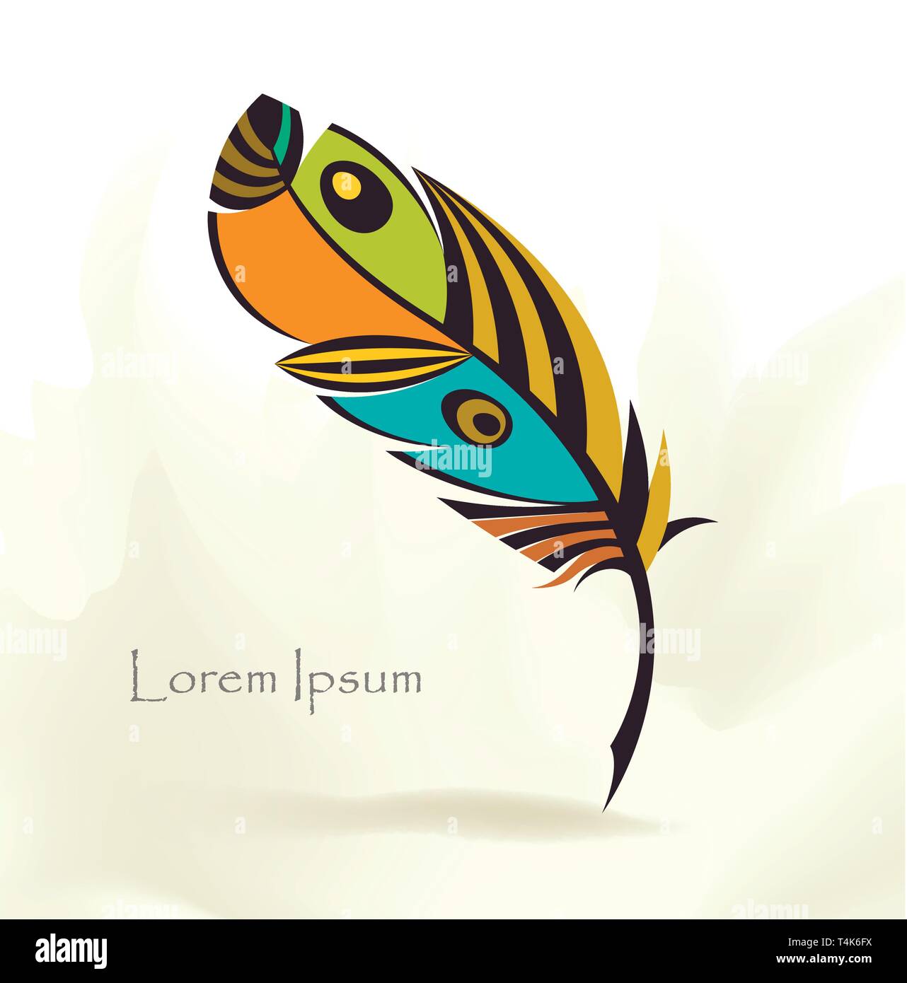 writing pen multicolored bird feather Stock Vector Image & Art - Alamy