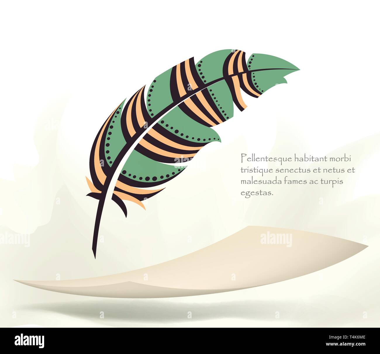 writing old colorful feather with flying paper Stock Vector Image & Art ...