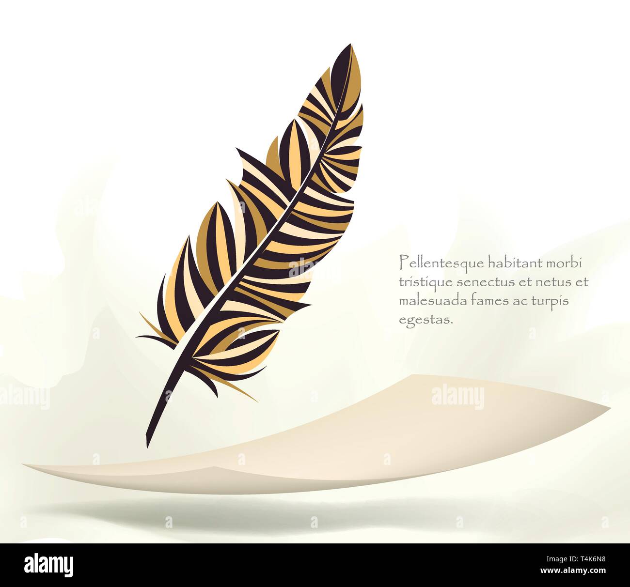 writing old colorful feather with flying paper Stock Vector Image & Art ...