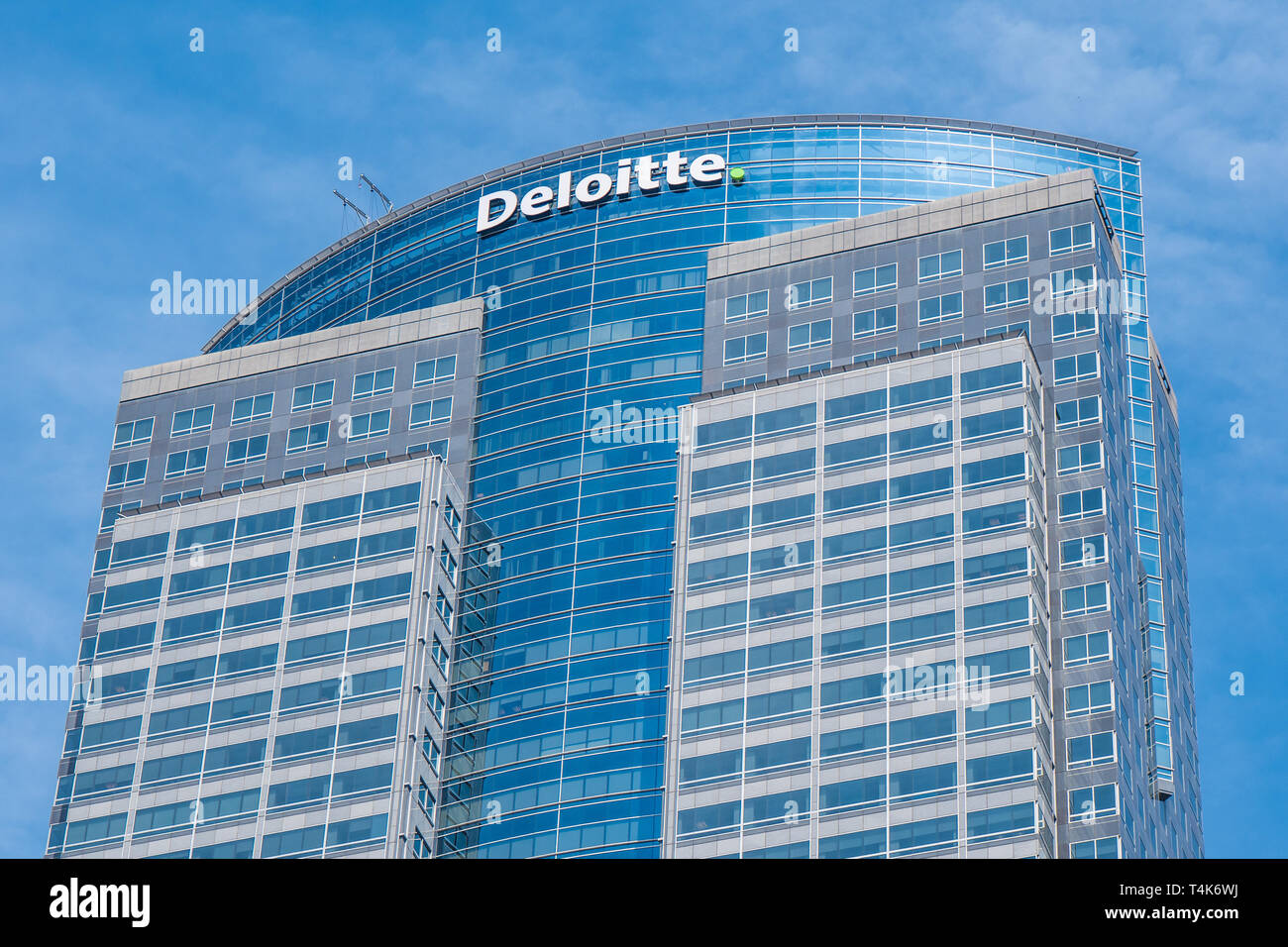 Deloitte building in Downtown Los Angeles - CALIFORNIA, USA - MARCH 18 ...