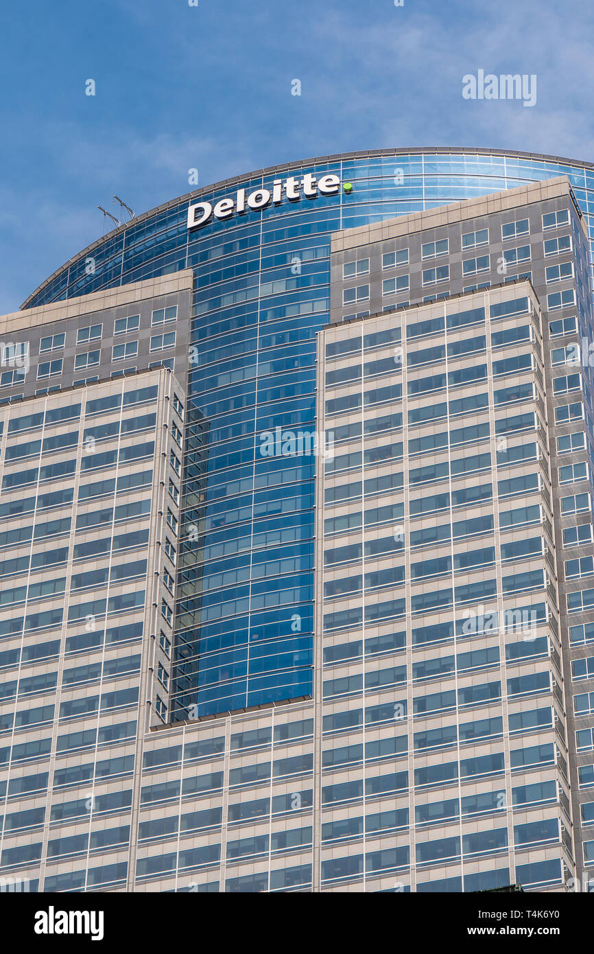 Deloitte building in Downtown Los Angeles - CALIFORNIA, USA - MARCH 18 ...