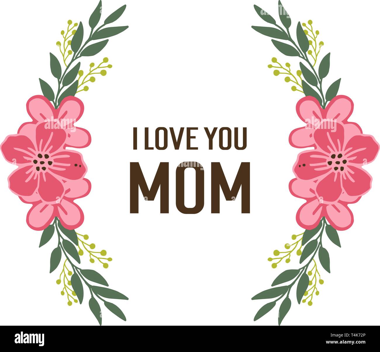 Vector illustration various shape pink flower frame for mom template ...