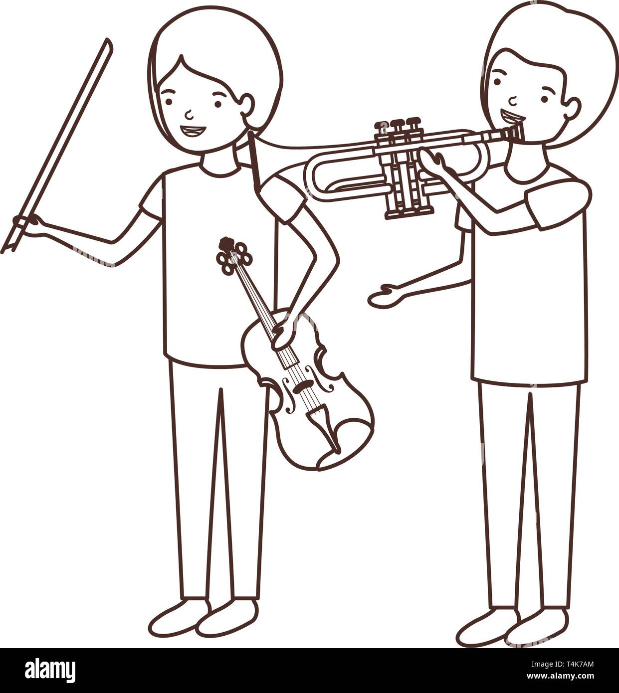 men with musical instruments character Stock Vector Image & Art - Alamy