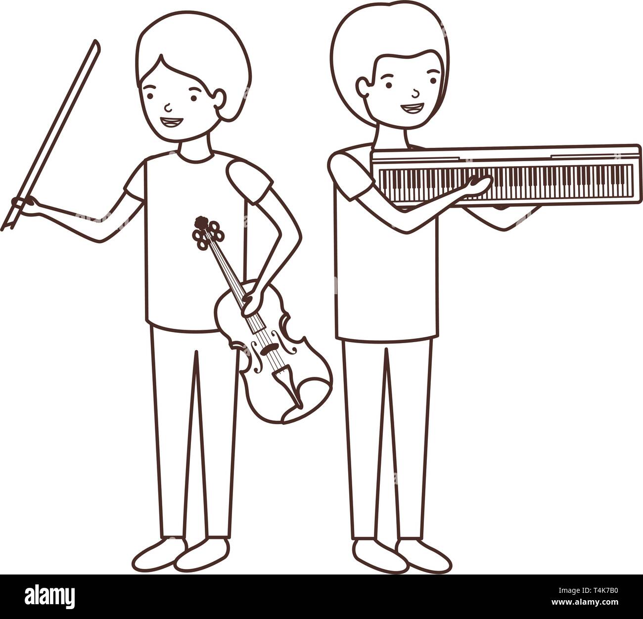 men with musical instruments character Stock Vector Image & Art - Alamy