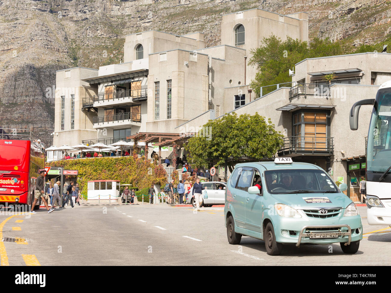 Table Mountain Lower Cableway station on a busy Summers day with ...