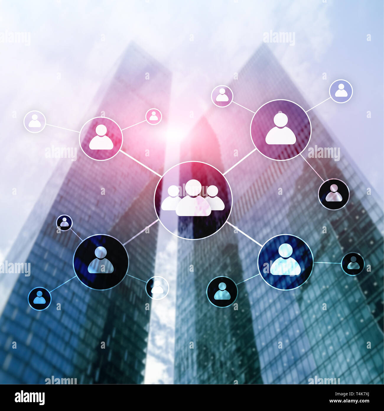 HR - Human resources management concept on blurred business center ...