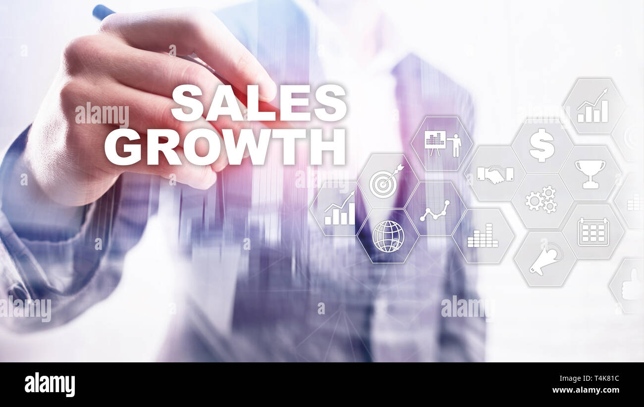 Chart growth concept. Sales increase, marketing strategy. Double ...