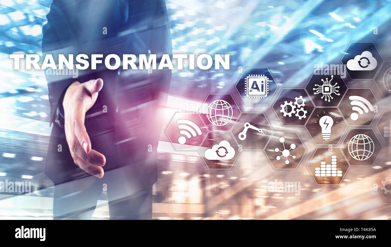 Business Transformation. Future and Innovation Internet and network concept. Abstract business ...
