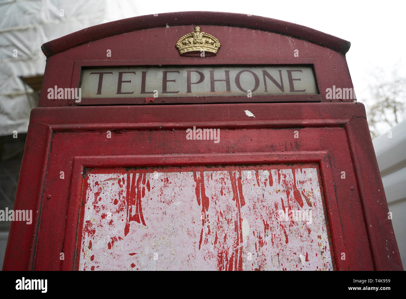 Bleeding Telephone Box Stock Photo - Alamy