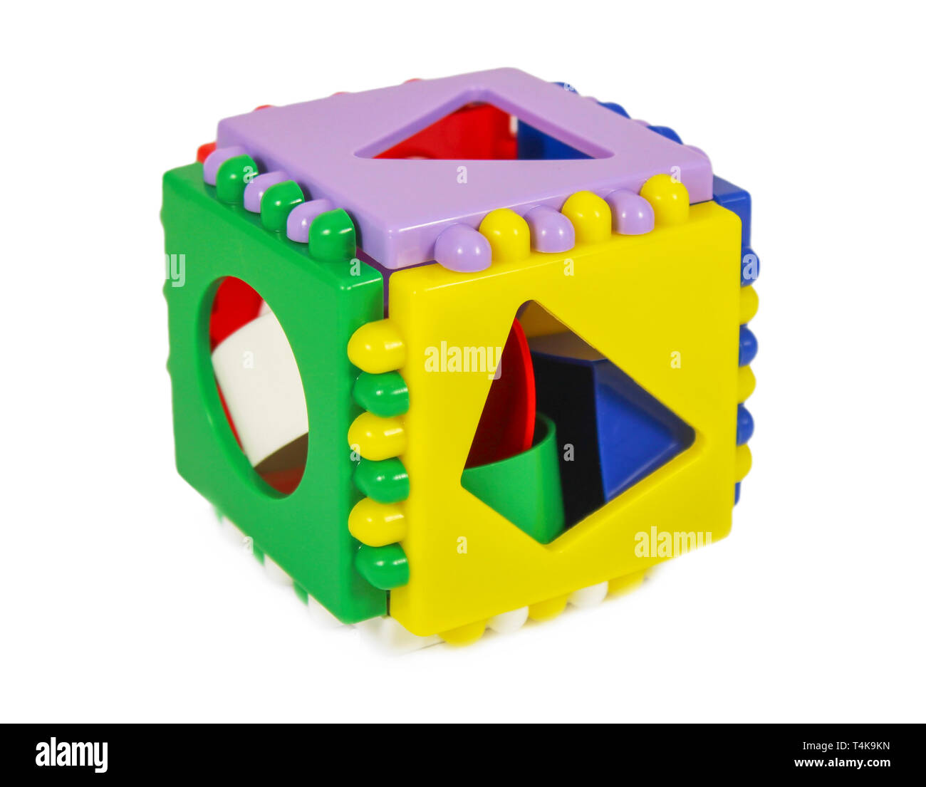 Children's educational toys puzzle in the form of a cube with holes of ...
