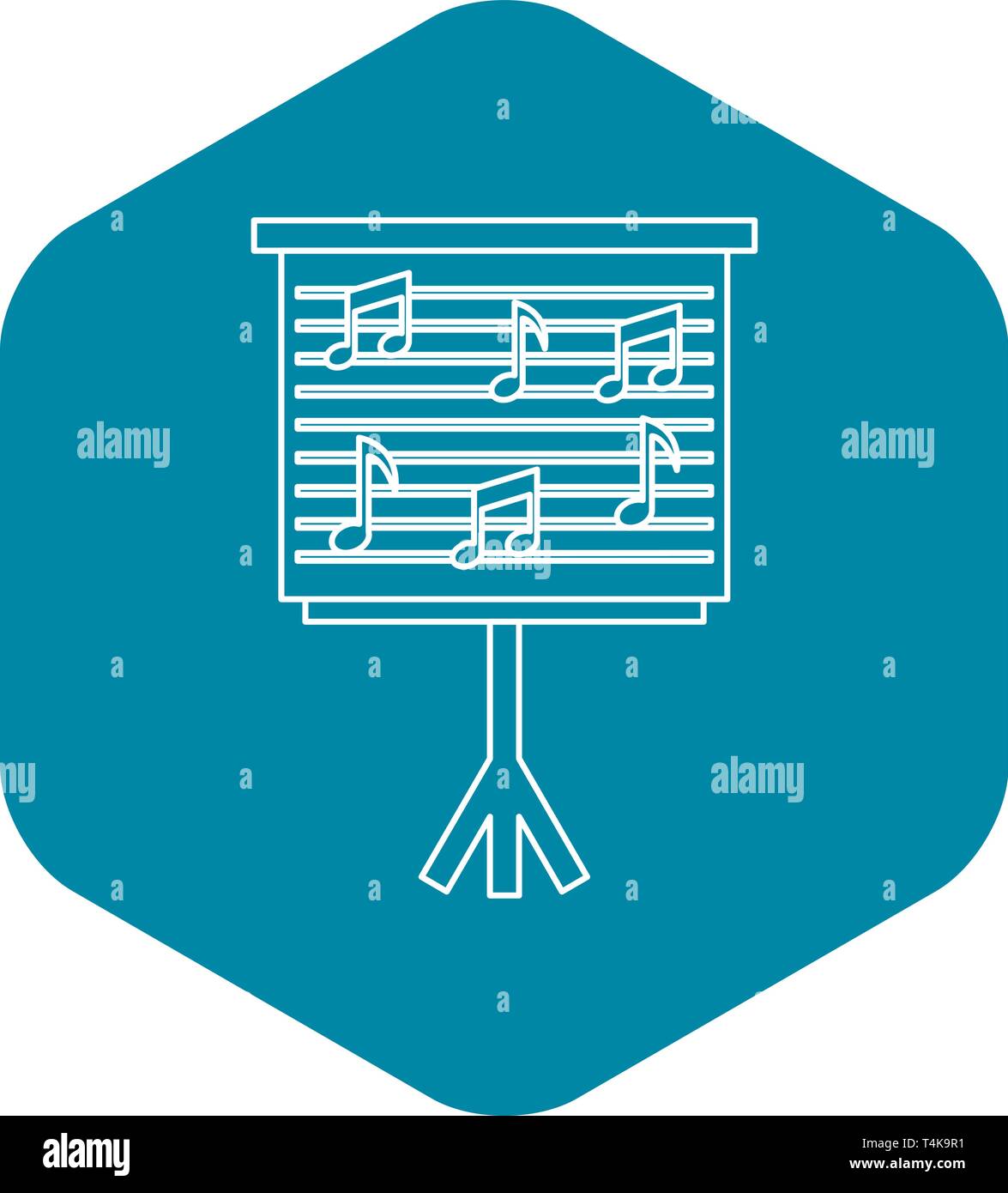 Musical notes on stand icon, outline style Stock Vector Image & Art - Alamy