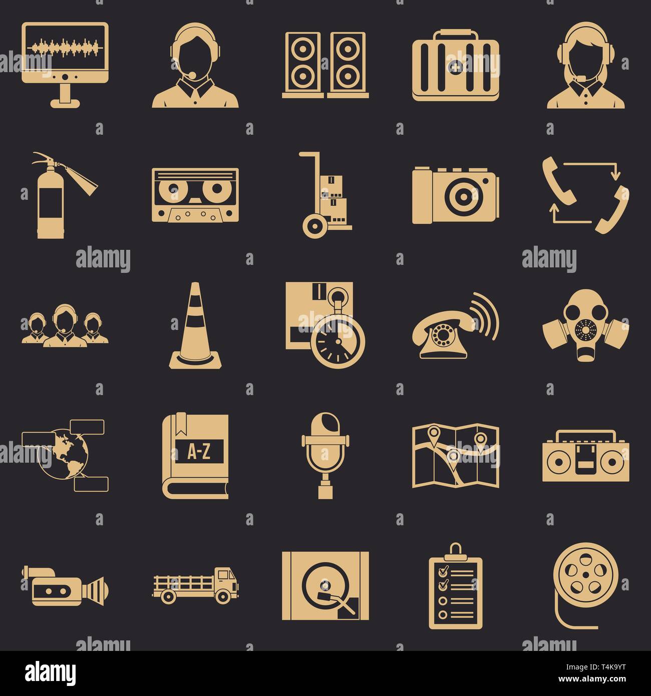 Wireless headphones icons set, simple style Stock Vector Image & Art ...