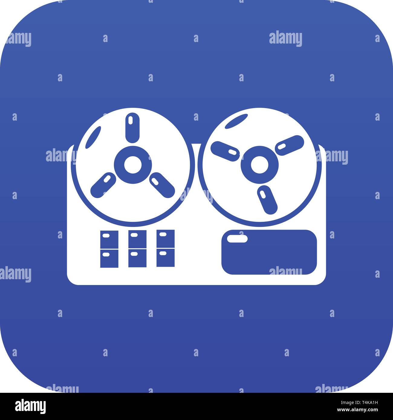 Reel tape recorder icon blue vector Stock Vector Image & Art - Alamy