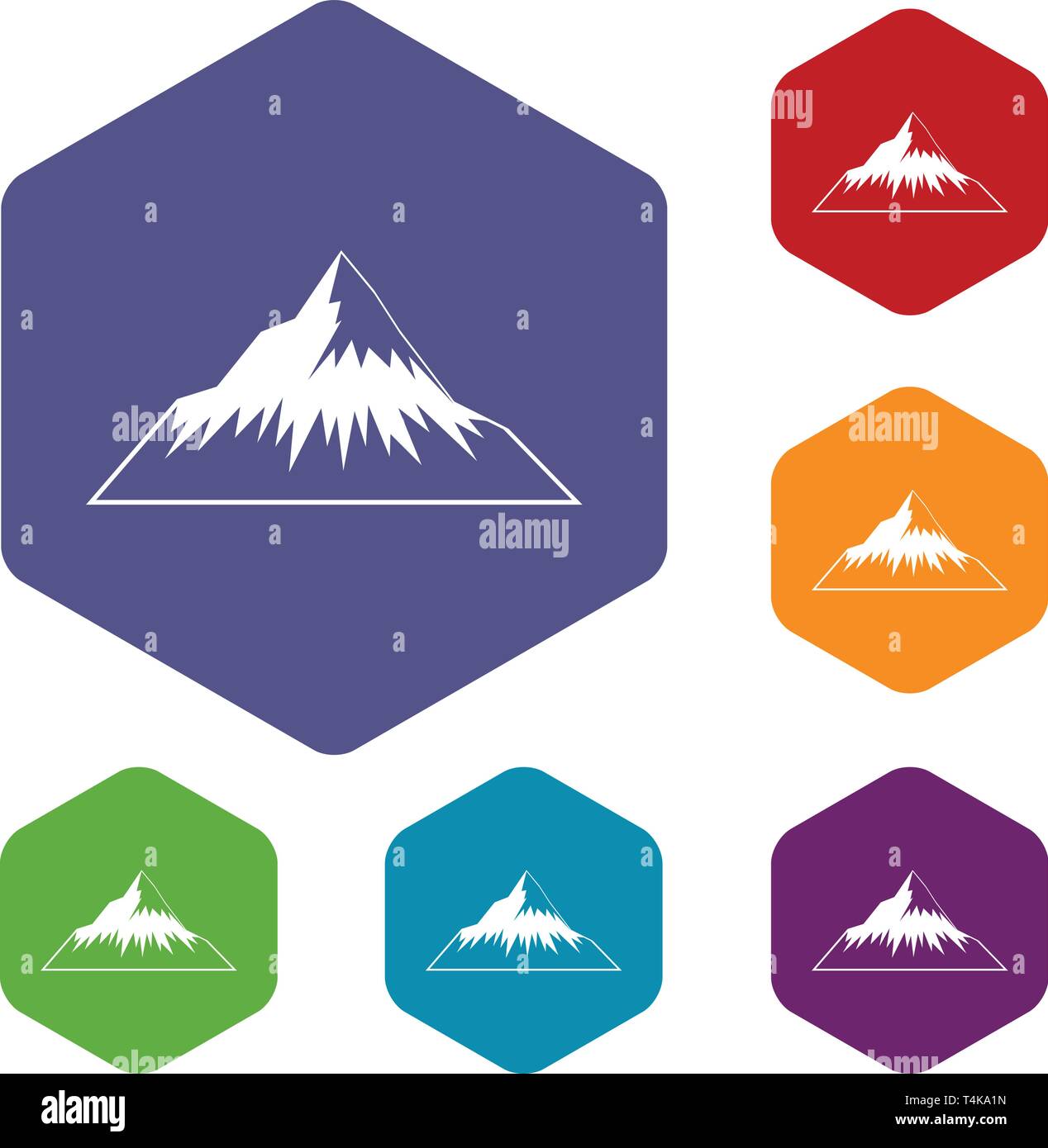 Mountain icons vector hexahedron Stock Vector Image & Art - Alamy