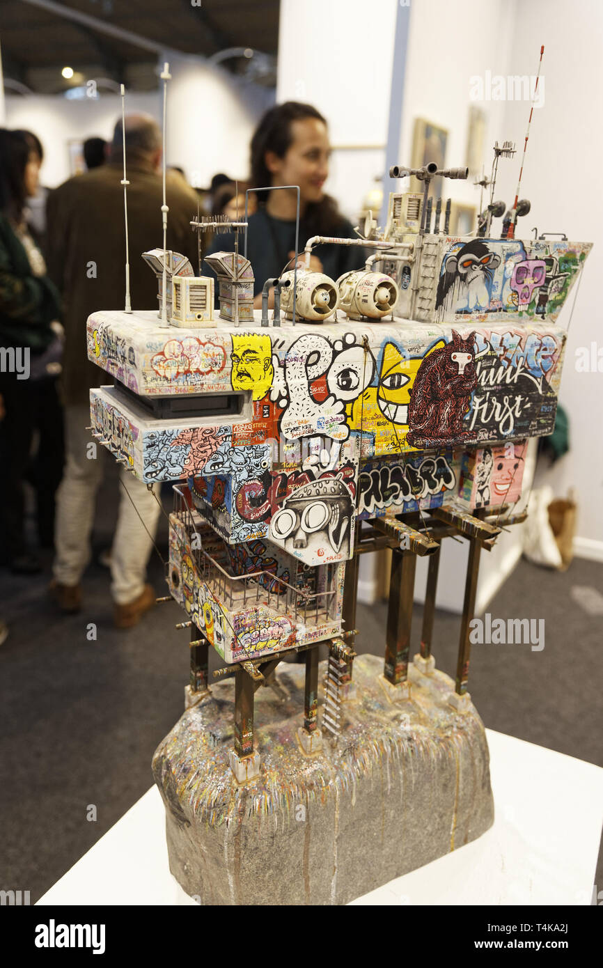 Paris, France, 11th April 2019.Charles Malherbe displayed at Urban Art ...