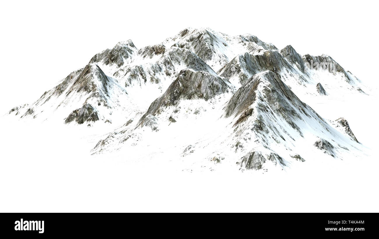 Snowy mountains covered winter Cut Out Stock Images & Pictures - Alamy