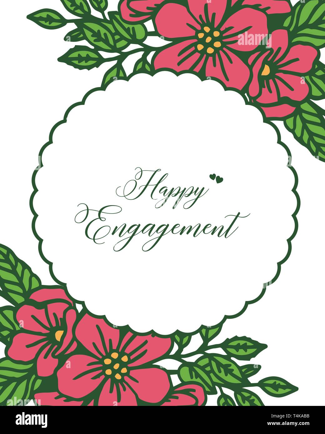 Vector illustration various greeting card of happy engagement with red ...