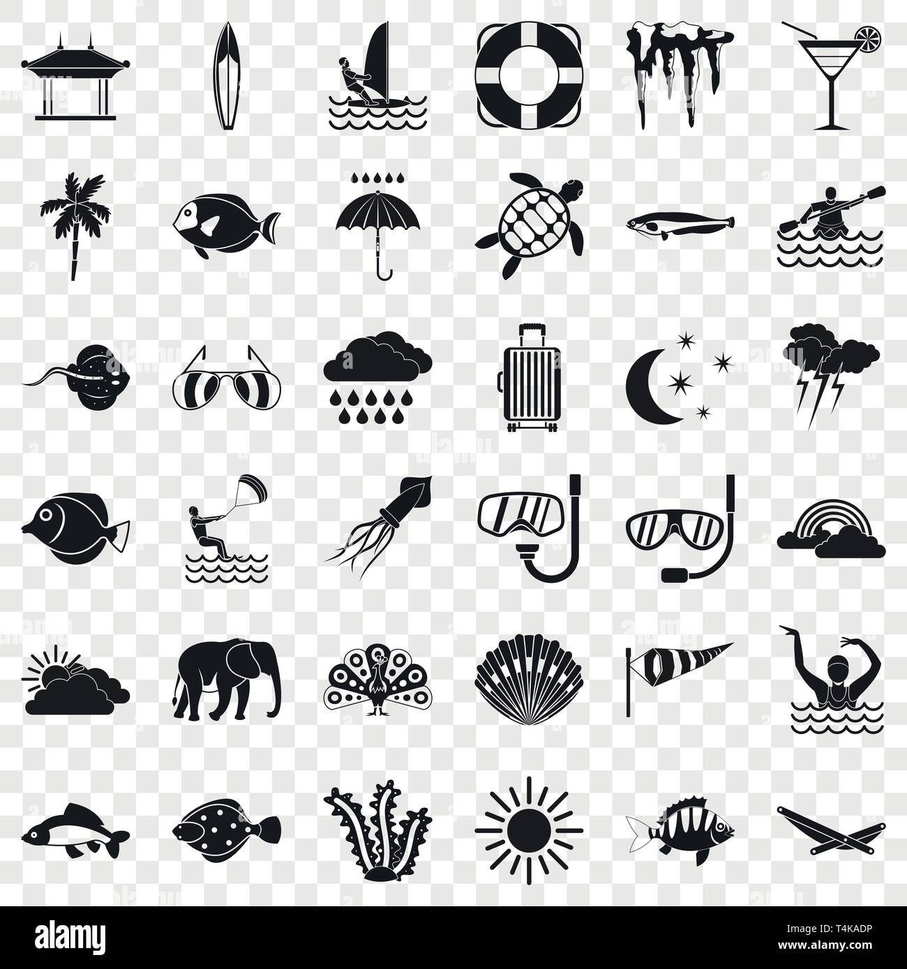 Water diving icons set, simple style Stock Vector Image & Art - Alamy