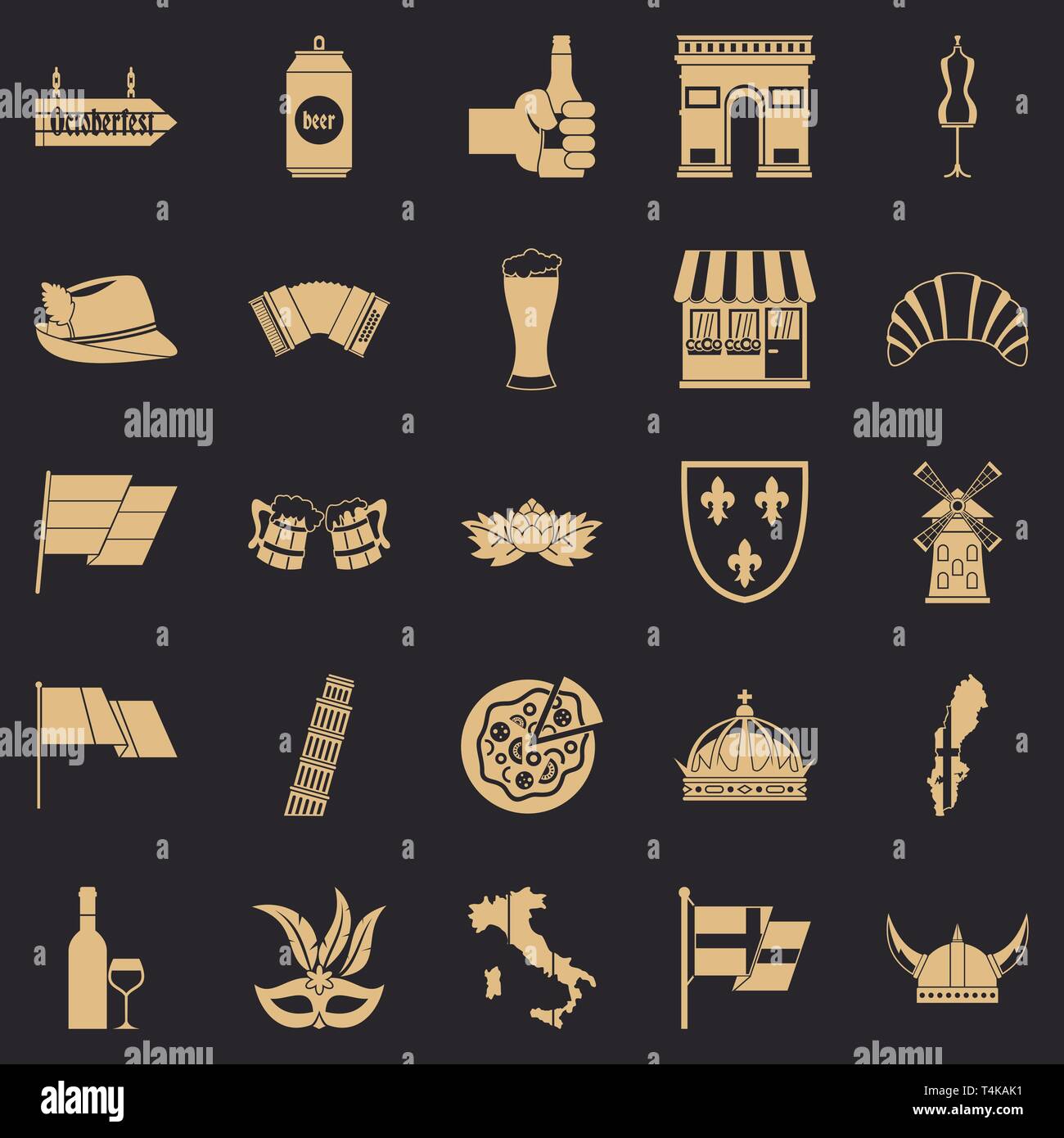 Old world map english Stock Vector Images - Alamy