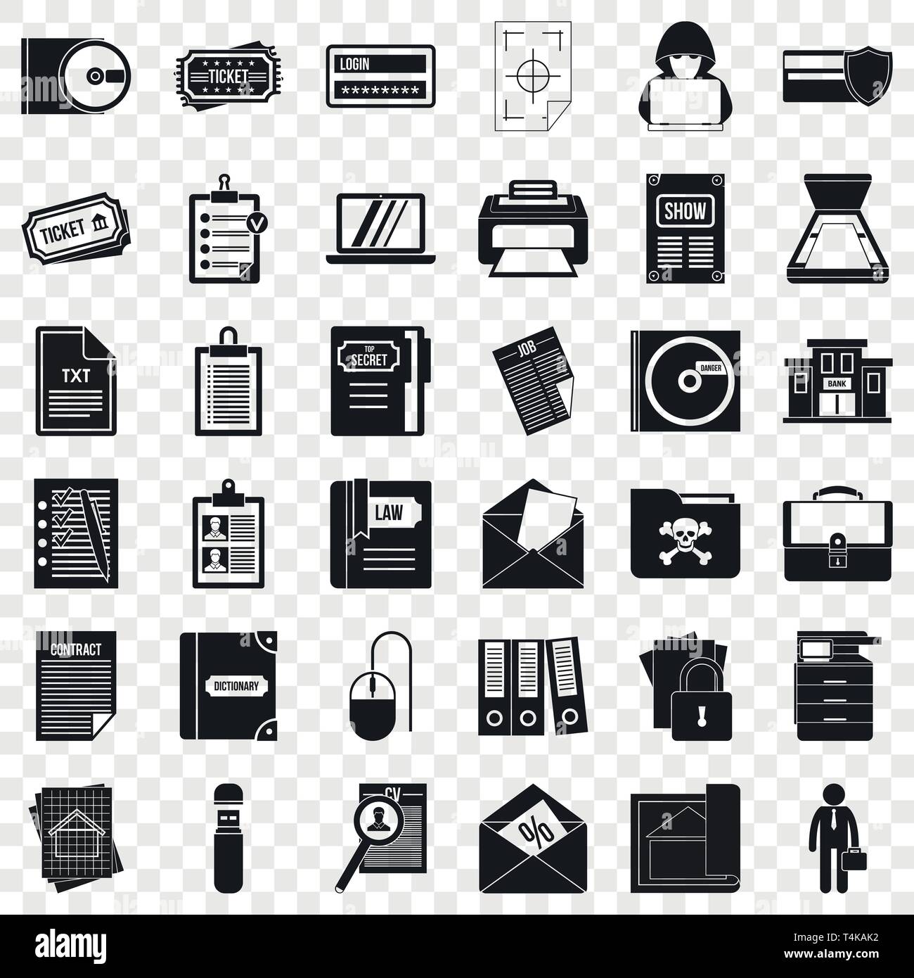 Important document icons set, simple style Stock Vector Image & Art - Alamy