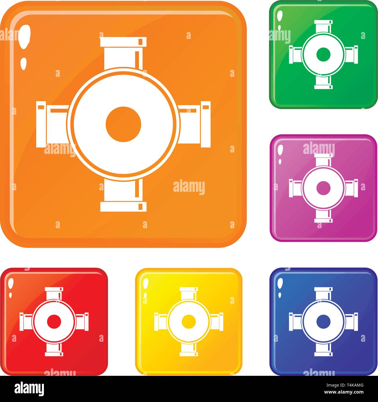 Pipe fitting icons set vector color Stock Vector Image & Art - Alamy