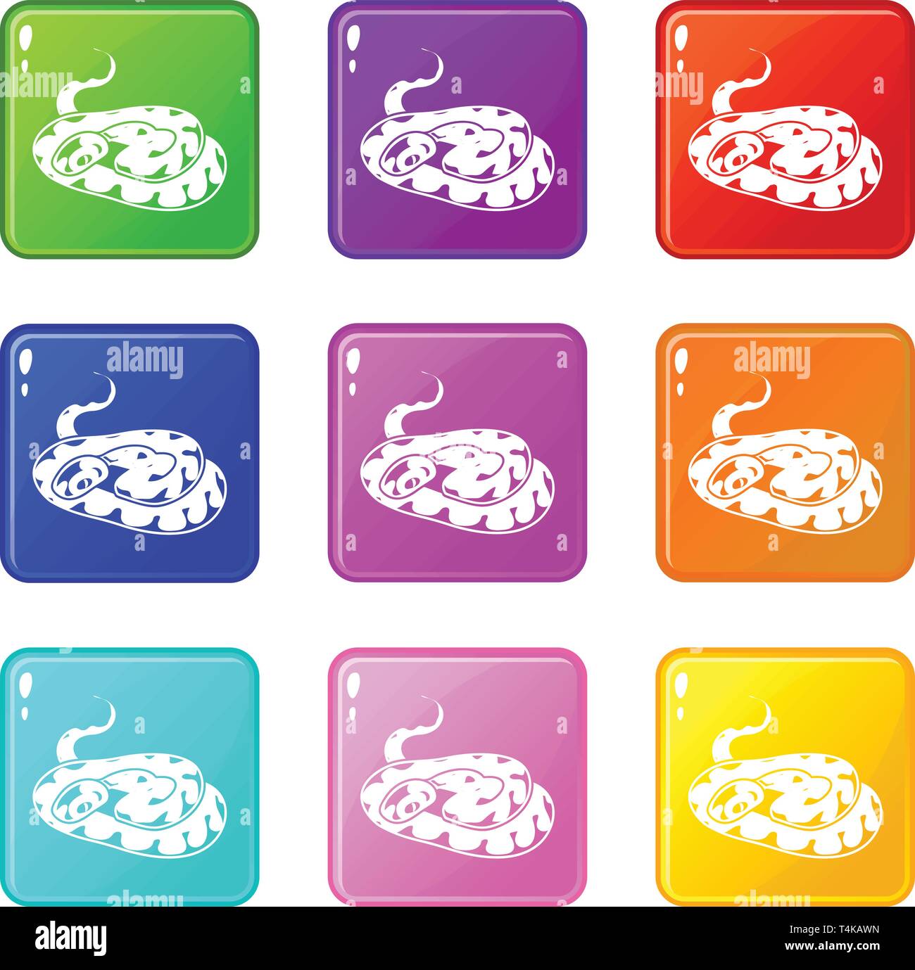 Snake icons set 9 color collection Stock Vector Image & Art - Alamy